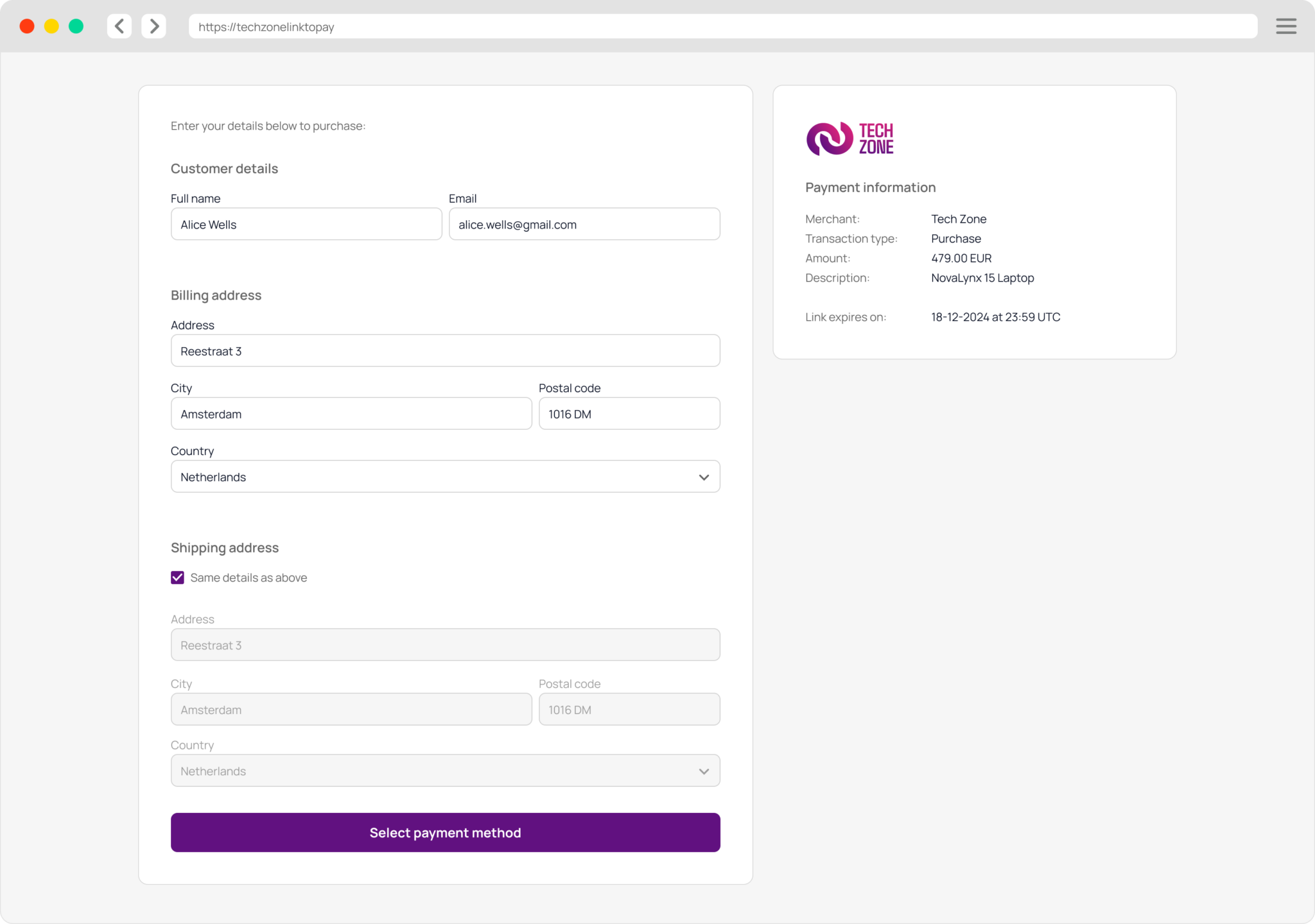Link to Pay – Documentation
